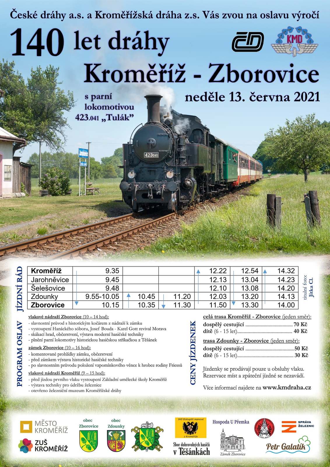 140 let trati KM-Zborovice a Den otevřených dveří na zámku | MAS ...